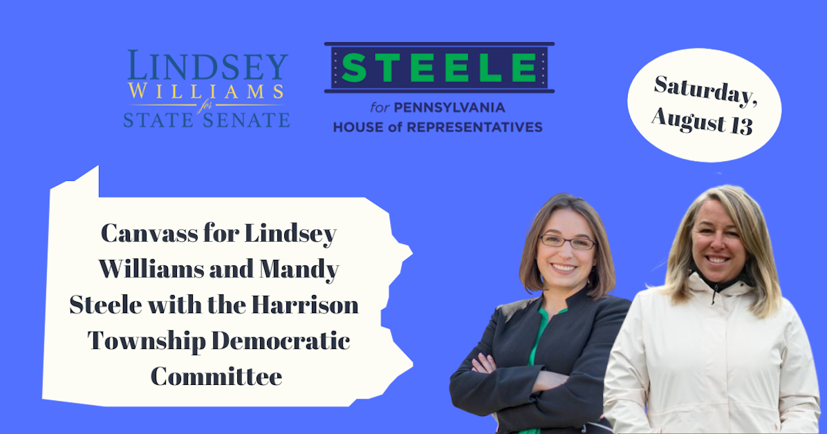 Canvass for Lindsey Williams and Mandy Steele in Harrison Township! · Mobilize